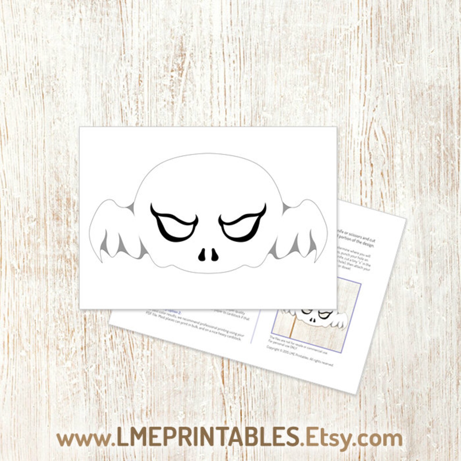 Ghost Skull Mask Printable Halloween Baby Costume Party Boo Paper Craft ...