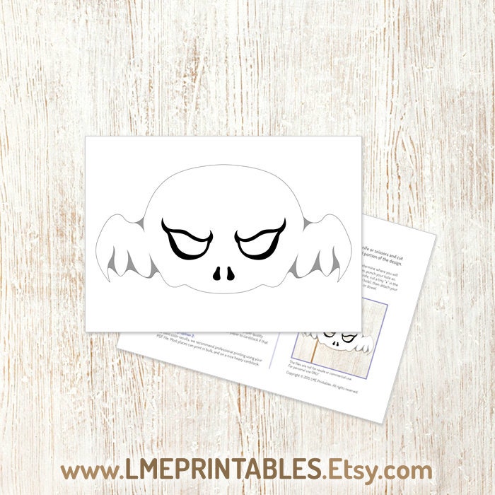 Ghost Skull Mask Printable Halloween Baby Costume Party Boo Paper Craft ...