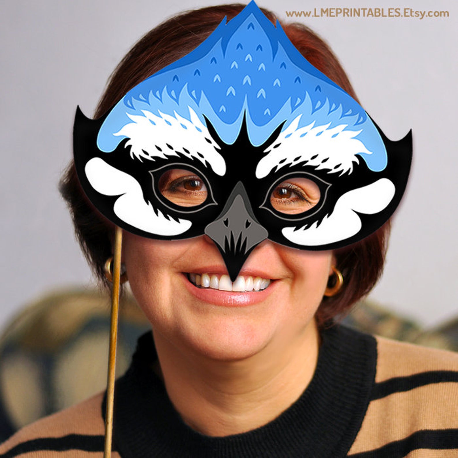 Blue Jay Bird Mask Printable Animal Masks Halloween Costume - Etsy