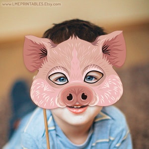Pig Mask Printable Halloween Costume 3 Little Pigs Animal Farm DIY ...