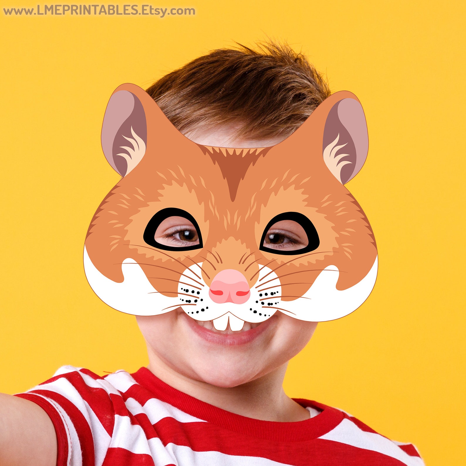 Hamster Mask Printable Costume Animal Cavy Guinea Pig Gerbil Halloween ...