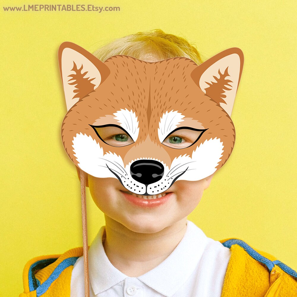 Shiba Inu Dog Mask Printable Halloween Masks Crypto Coin Puppy Animal ...