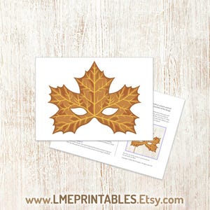 Maple Leaf Printable Mask Autumn Carnival Halloween Canadian Tree Paper ...