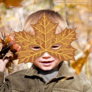 Maple Leaf Printable Mask Autumn Carnival Halloween Canadian Tree Paper ...