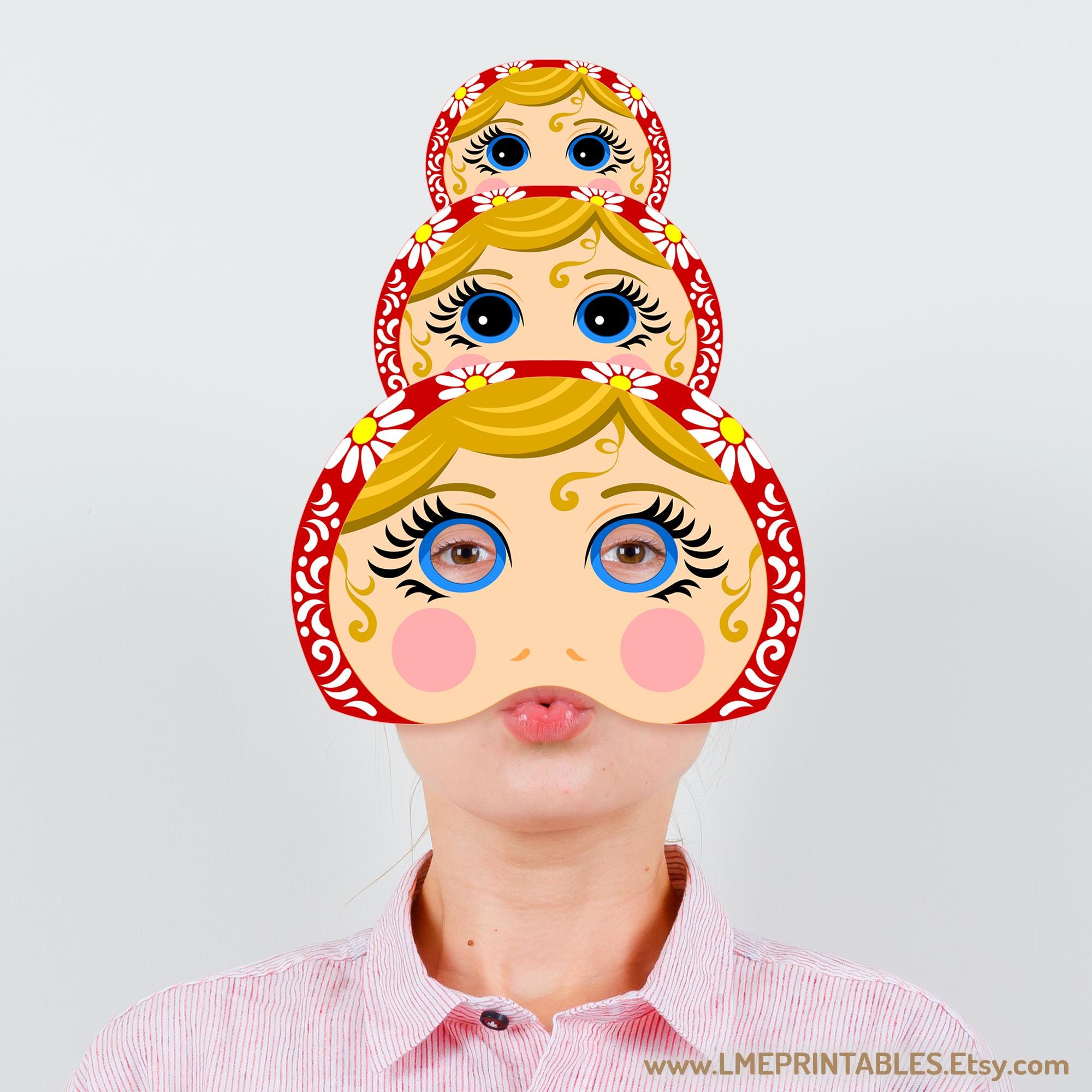 Matryoshka Doll Mask Printable Russian DIY Costume Family Folk Party ...