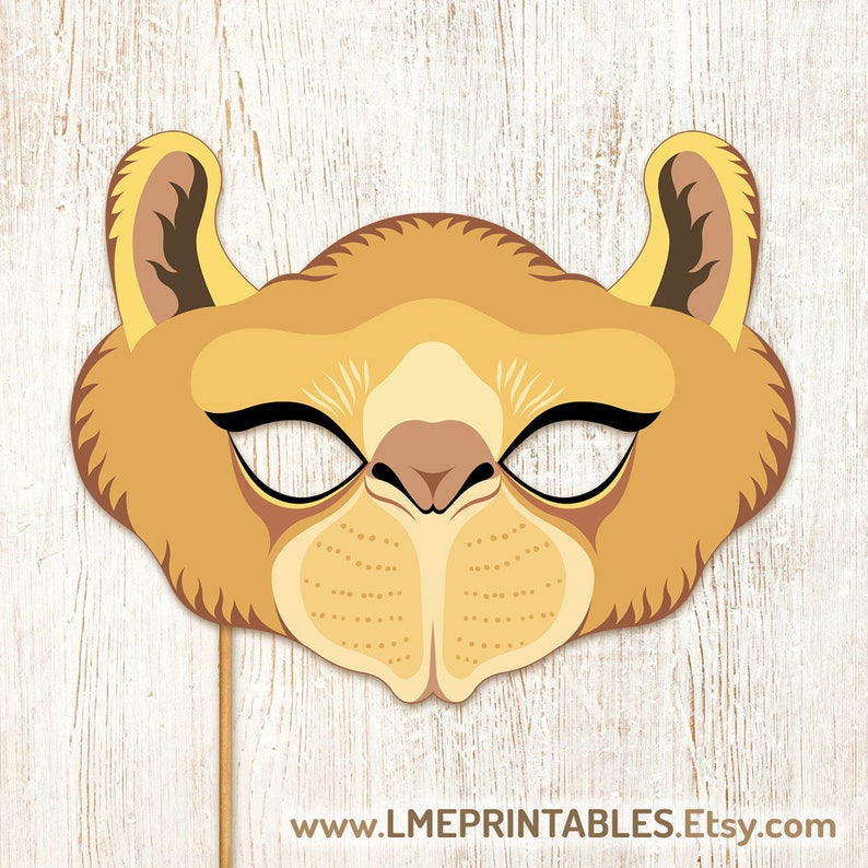 Camel Printable Mask Halloween Costume Safari Egypt Dromedary Animal ...