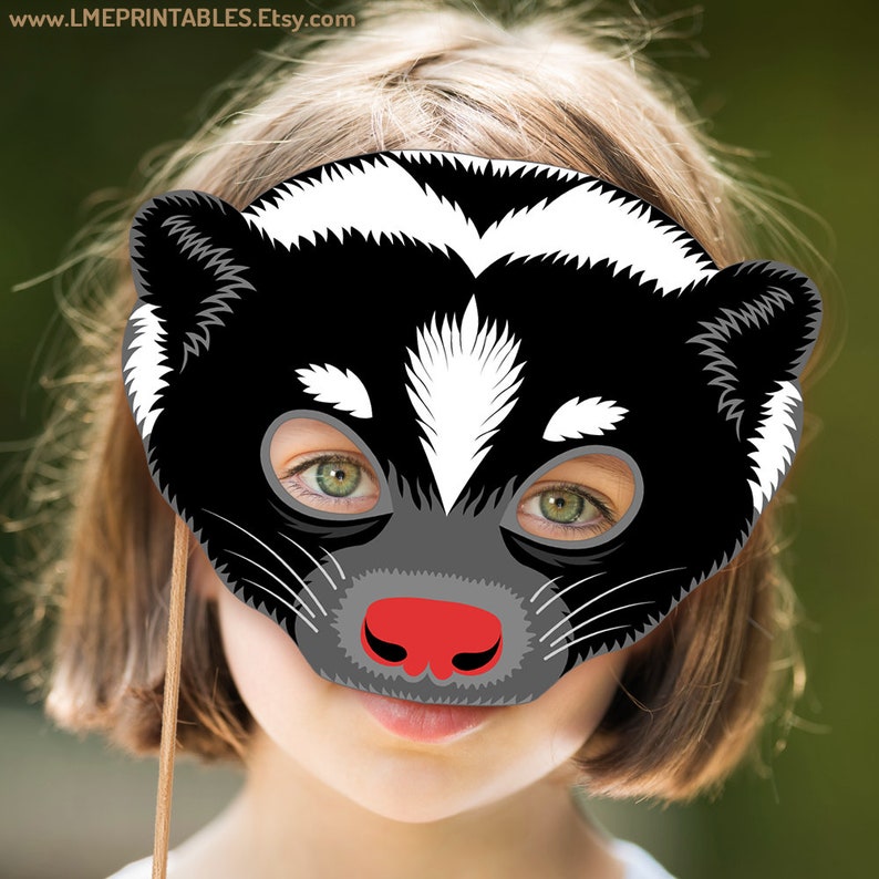 Skunk Mask Printable Halloween Costume Animal Woodland Stink - Etsy