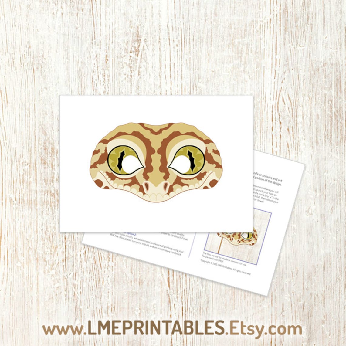 Gecko Printable Mask DIY Halloween Costume Reptile Lizard Animal Masks ...