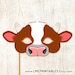 Cow Mask Printable Costume Calf Halloween Brown White Mask Animal Farm ...