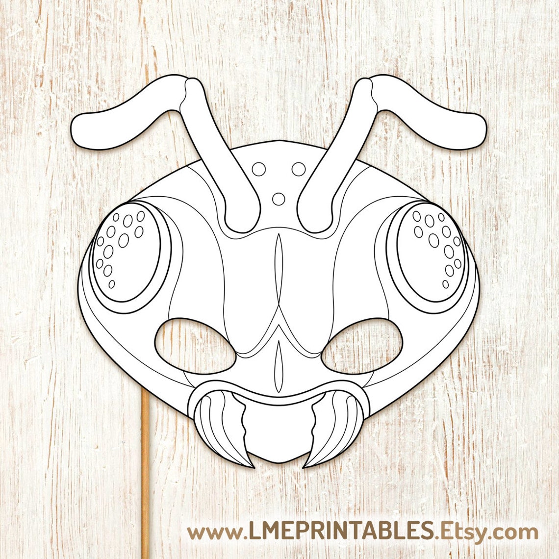 Ant Coloring Mask Printable Insect Bug Carnival Halloween Animal ...