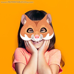 Hamster Mask Printable Costume Animal Cavy Guinea Pig Gerbil Halloween ...