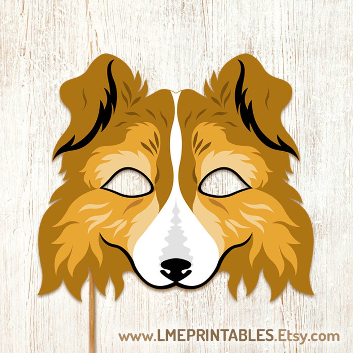 Collie Dog Mask Printable Halloween Animals Costume Kid Adult - Etsy