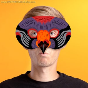 King Vulture Mask Printable Halloween Costume DIY Animal Bird Craft ...