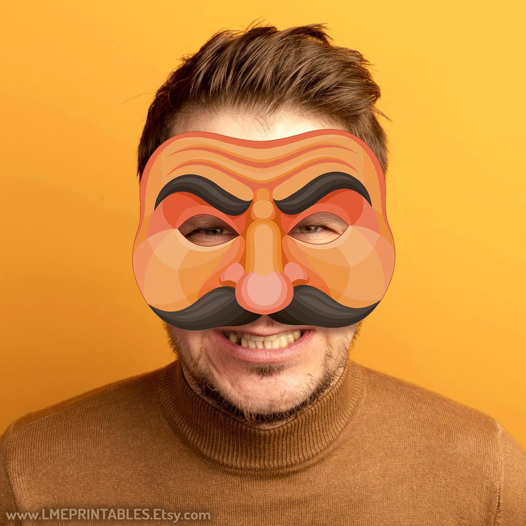 Il Capitano Mask Printable Italian Theater Costume Commedia Dell'arte ...