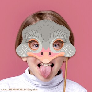 Ostrich Mask Printable Halloween Costume Animal Bird Emu Paper Craft ...