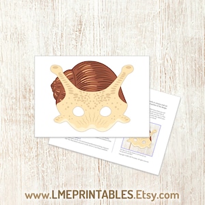 Snail Printable Mask Halloween Costume Animals Shell Masks Party Garden ...
