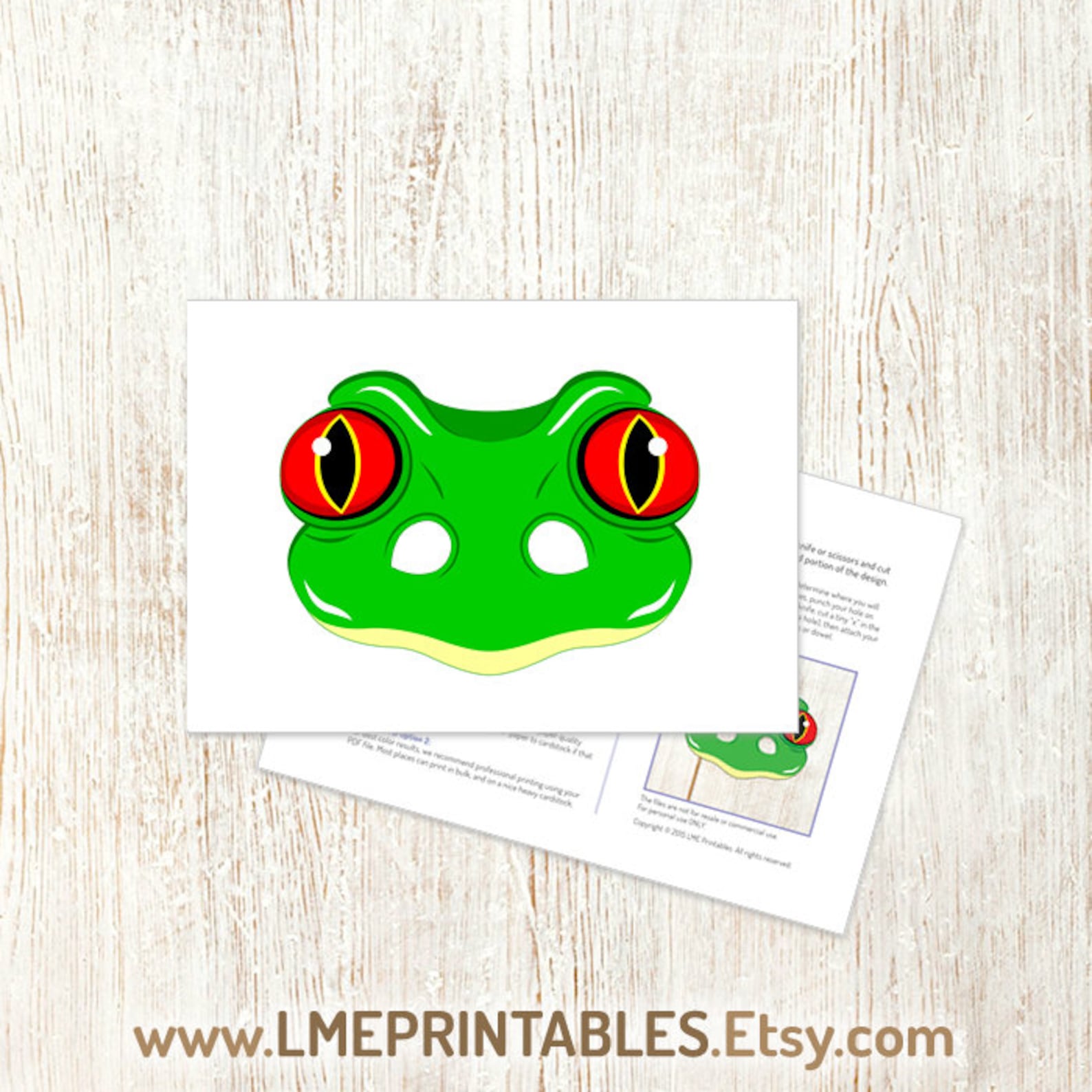 Frog Printable Mask Toad Halloween Template Animal Costume Birthday ...