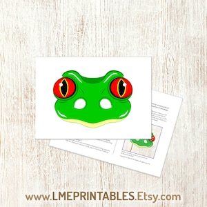 Frog Printable Mask Toad Halloween Template Animal Costume Birthday ...