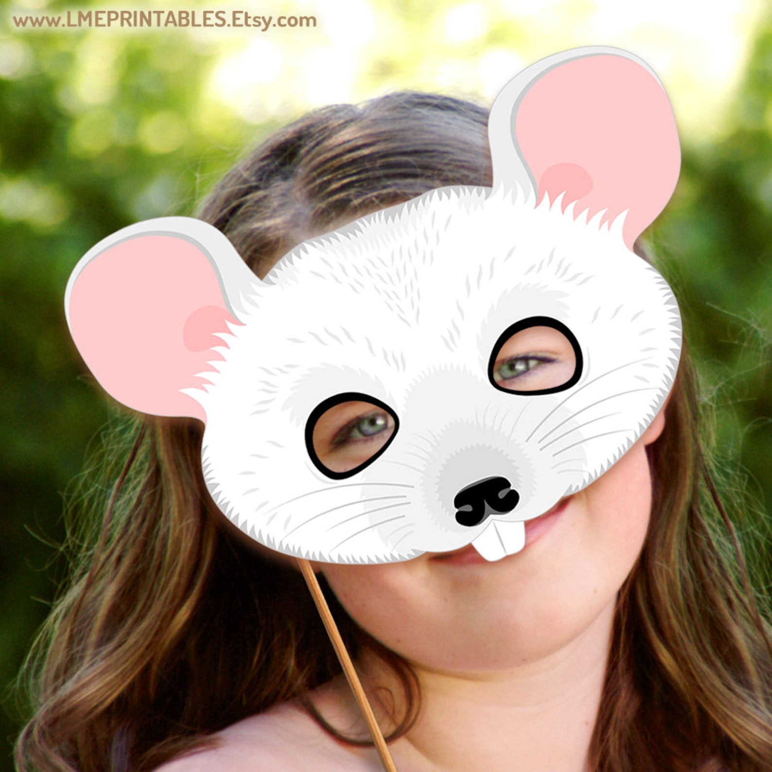White Mouse Mask Printable Costume Mice Rat Hamster Paper - Etsy