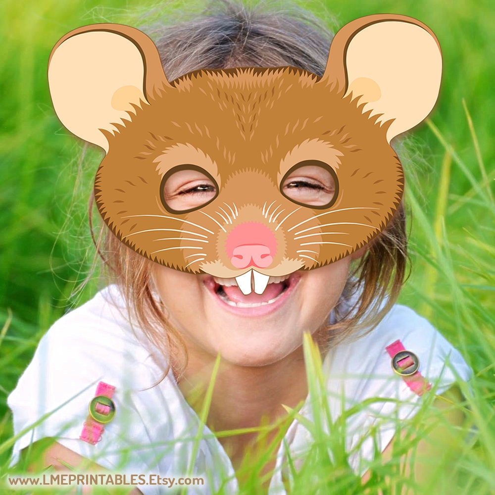 Mouse Mask Printable Halloween Costume Rat Paper Craft Animal Carnival ...
