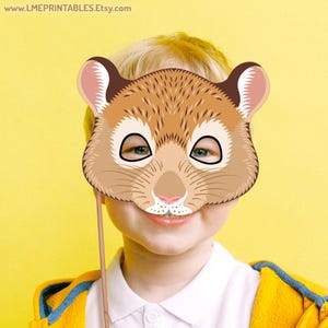Gerbil Mask Printable Costume Halloween Animal Hamster Guinea Pig Cavy ...