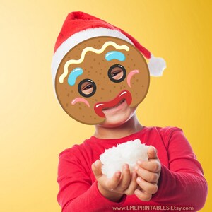 Gingerbread Man Mask Printable Christmas Cookie Costume Winter Party ...
