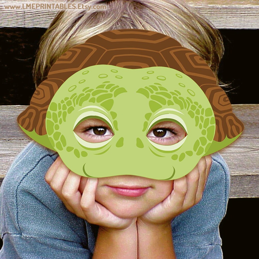 Tortoise Printable Mask Halloween Costume Animal Party Garden Turtle ...