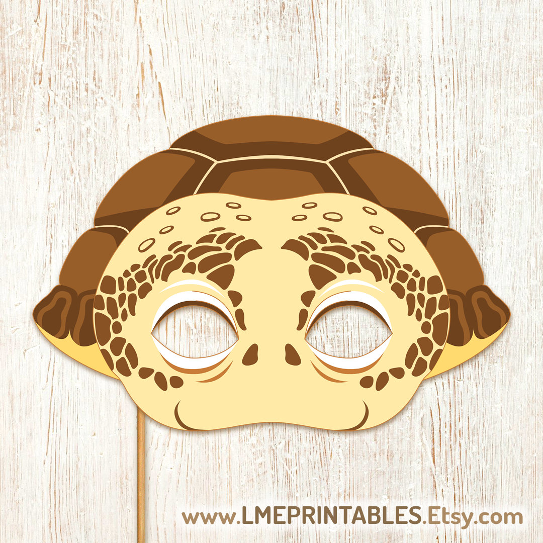 Turtle Printable Mask Sea Tortoise Costume Aquatic Animal Halloween ...