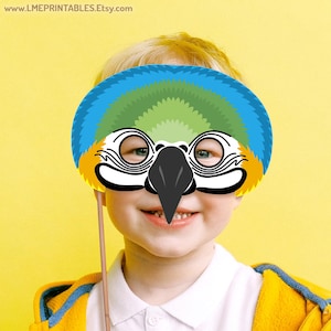 Macaw Parrot Bird Mask Printable Costume DIY Animal Craft Tropical ...