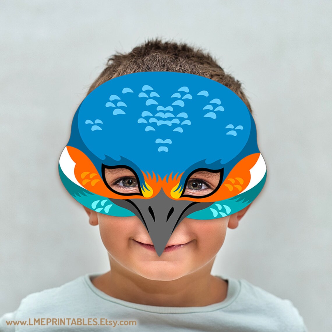 Kingfisher Bird Mask Printable Animal Masks Halloween Costume PDF Paper ...