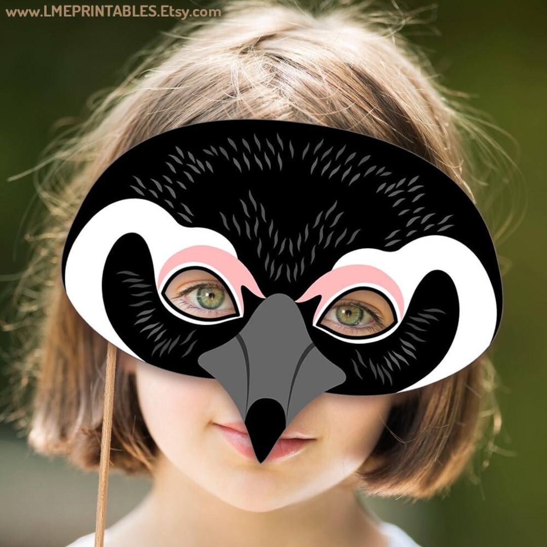 African Penguin Mask Printable Animal Mask Carnival Halloween Paper ...