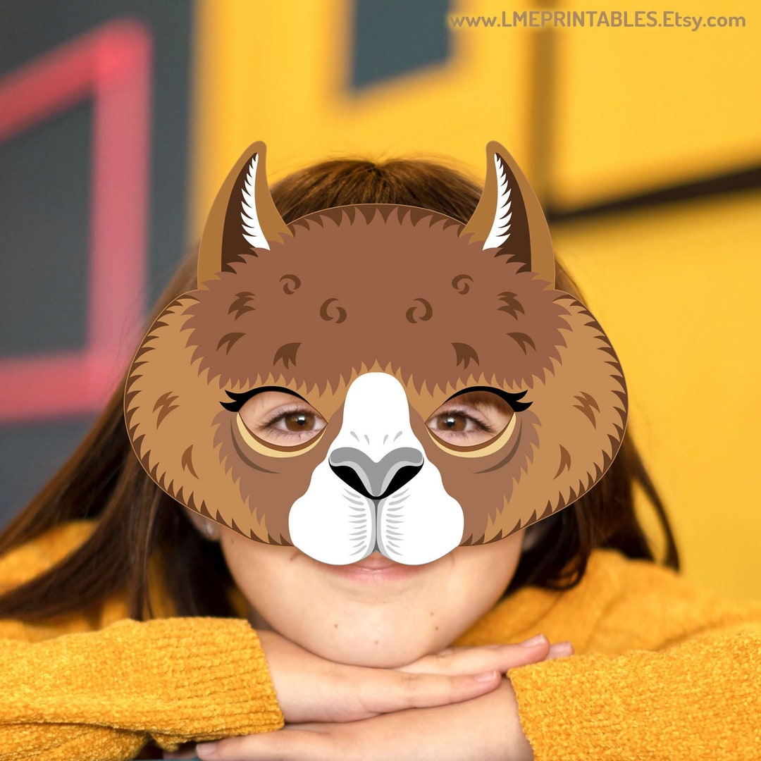 Alpaca Printable Mask Costume Llama Camel Peru Dromedary Animal ...