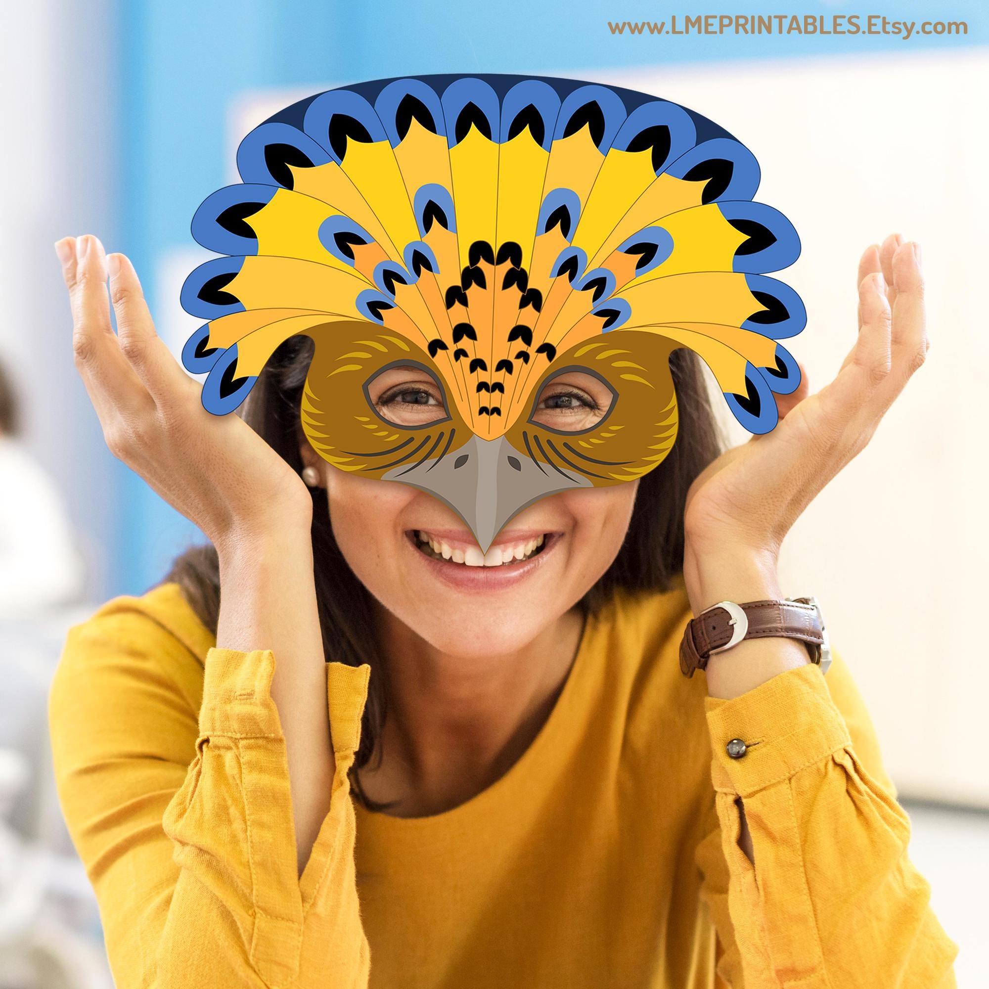 Royal Flycatcher Bird Mask Printable Costume Halloween Animal Activity ...