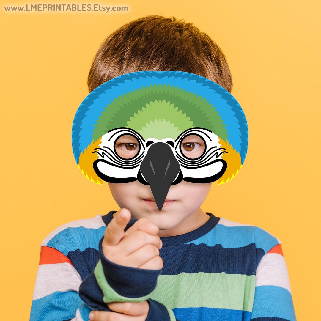 Macaw Parrot Bird Mask Printable Costume Animal Rainforest School ...