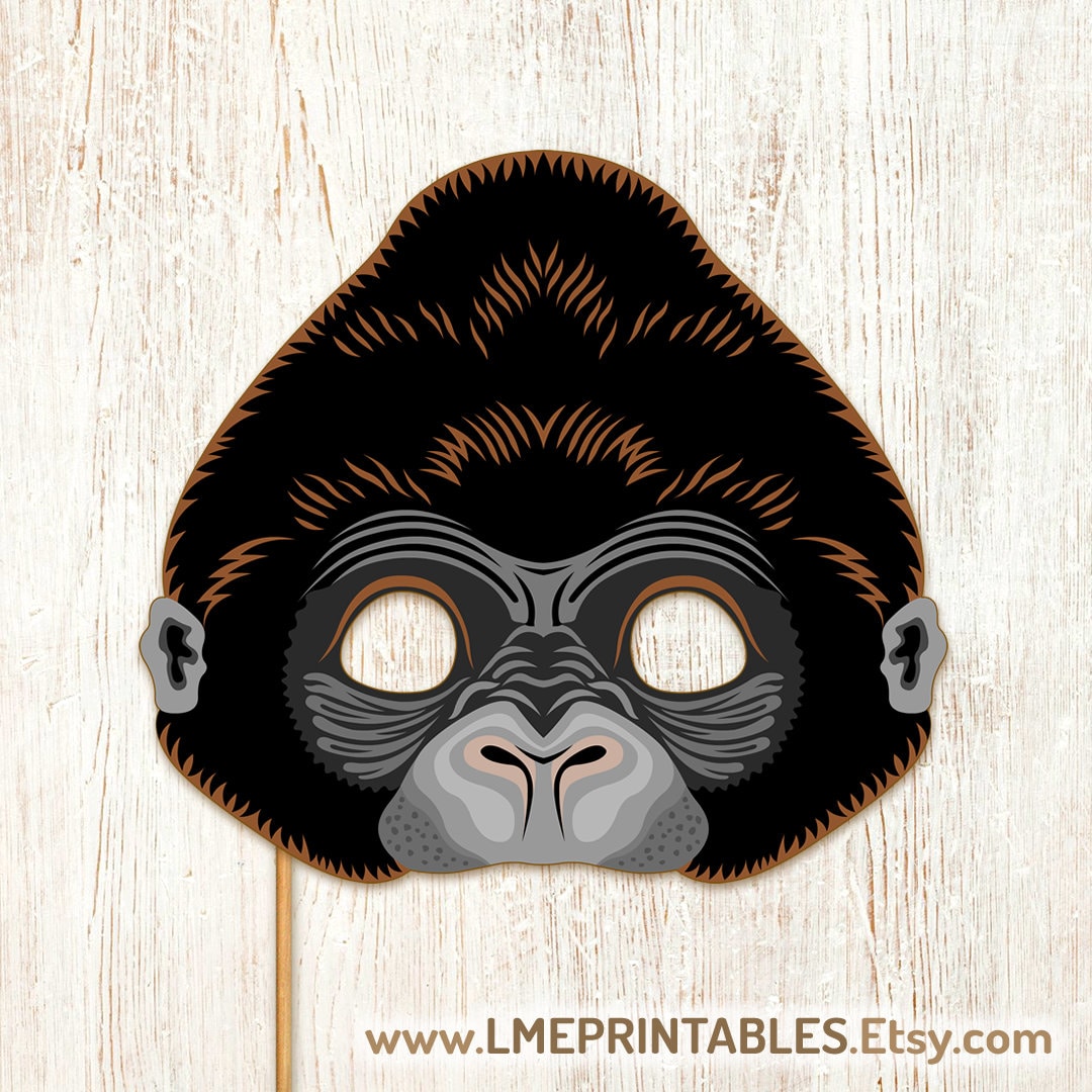 Gorilla Mask Printable Animal Monkey Johnny Sing PDF King Kong ...