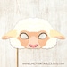 Sheep Printable Mask Halloween Costume White Animal Farm Animals Lamb ...