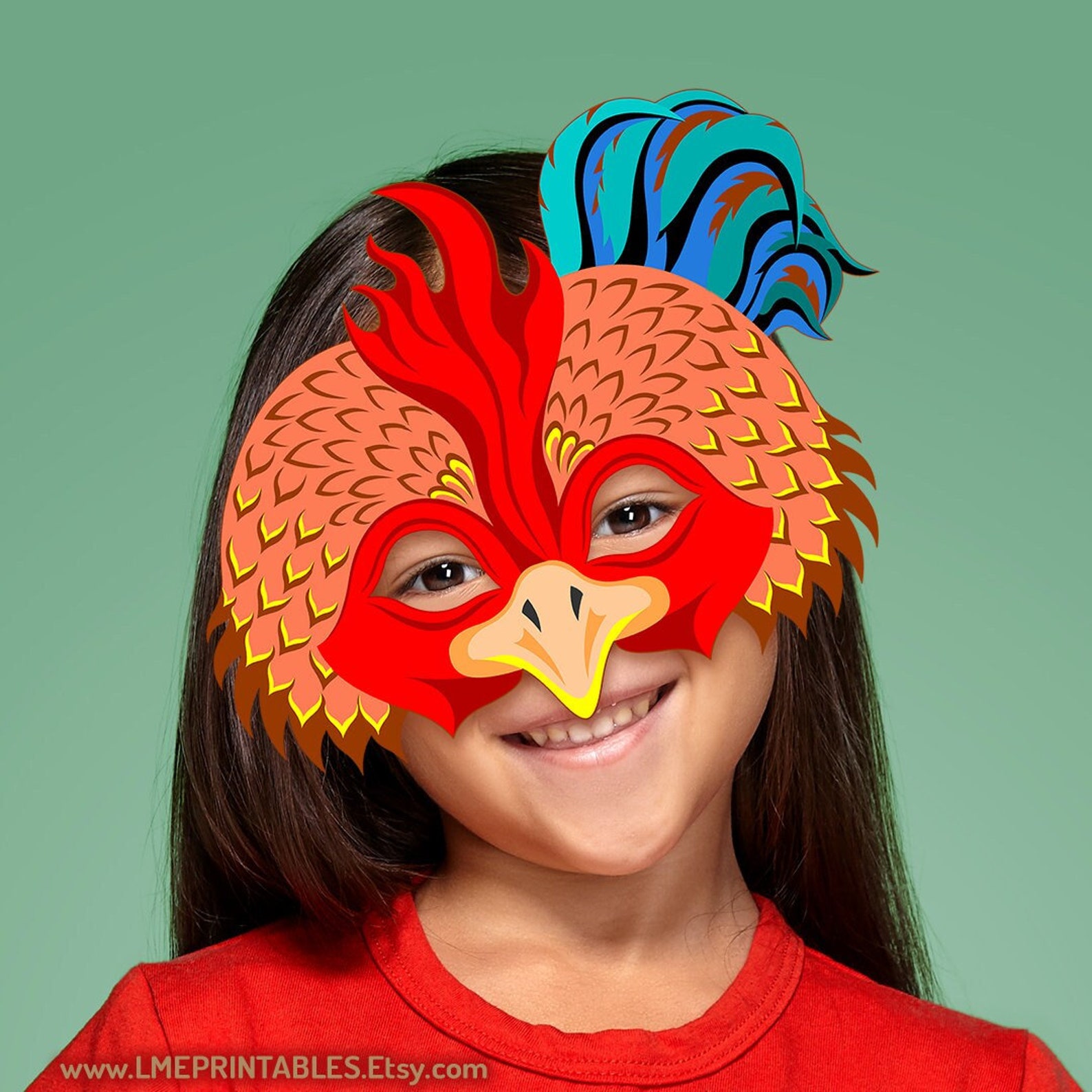Rooster Mask Printable Halloween Costume Chicken Farm Animal Easter Kid ...
