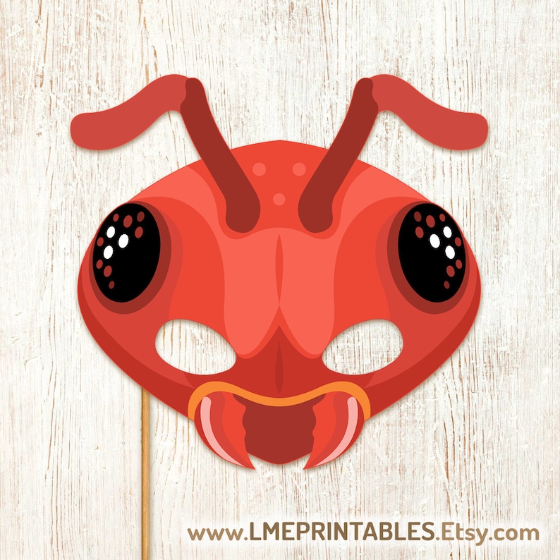Ant Mask Printable Costume Red Insect Bug Crafts Halloween Activity ...
