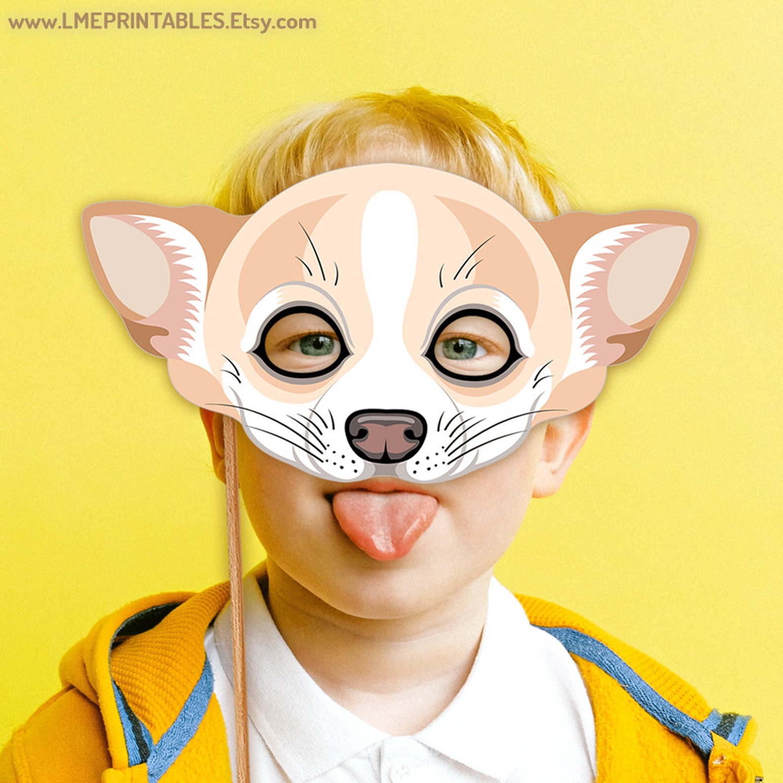 Chihuahua Dog Mask Printable Halloween Costume Puppy Animal Paper Craft ...