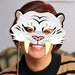 White Saber Tooth Tiger Mask Printable Costume Smilodon Prehistoric ...