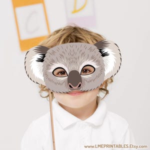 Koala Mask Printable Costume Kid Adult Australian Animal Paper Masks ...