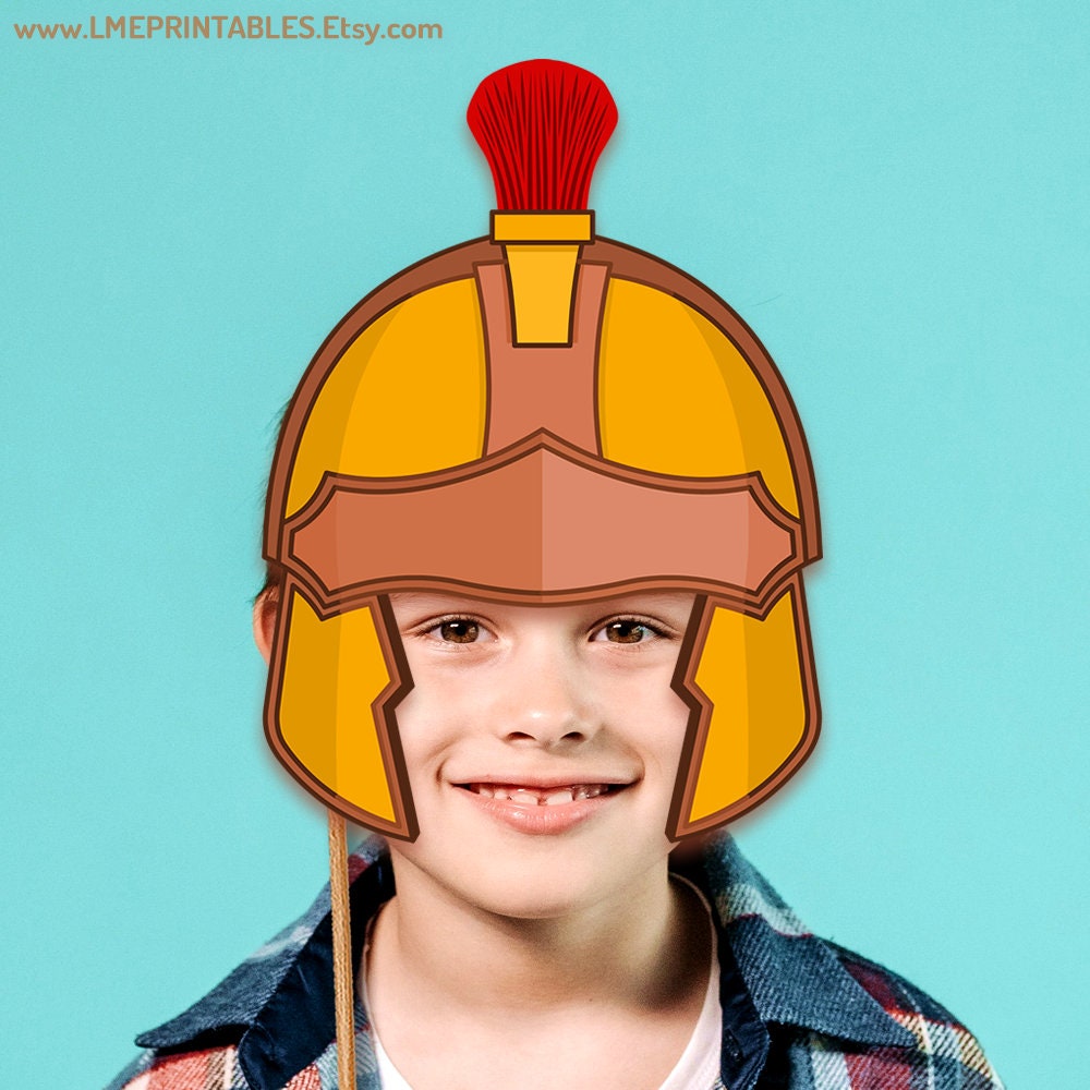 Ancient Helmet Mask Printable Halloween Gladiator Greek Roman Soldier ...