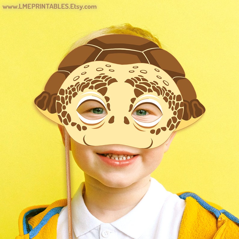 Turtle Printable Mask Sea Tortoise Costume Aquatic Animal Halloween ...
