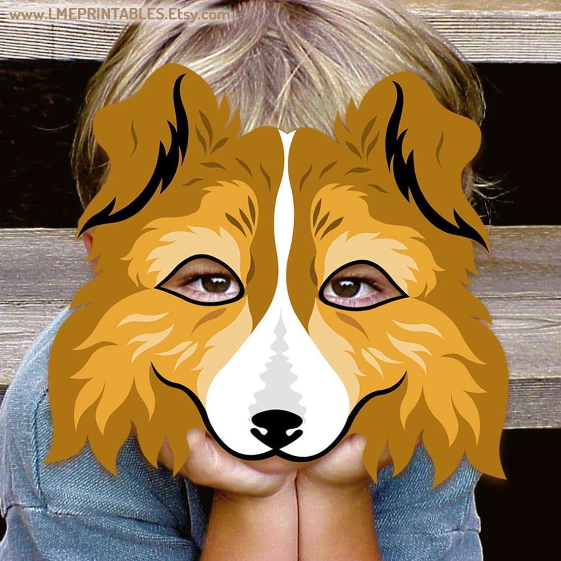 Collie Dog Mask Printable Halloween Animals Costume Kid Adult - Etsy