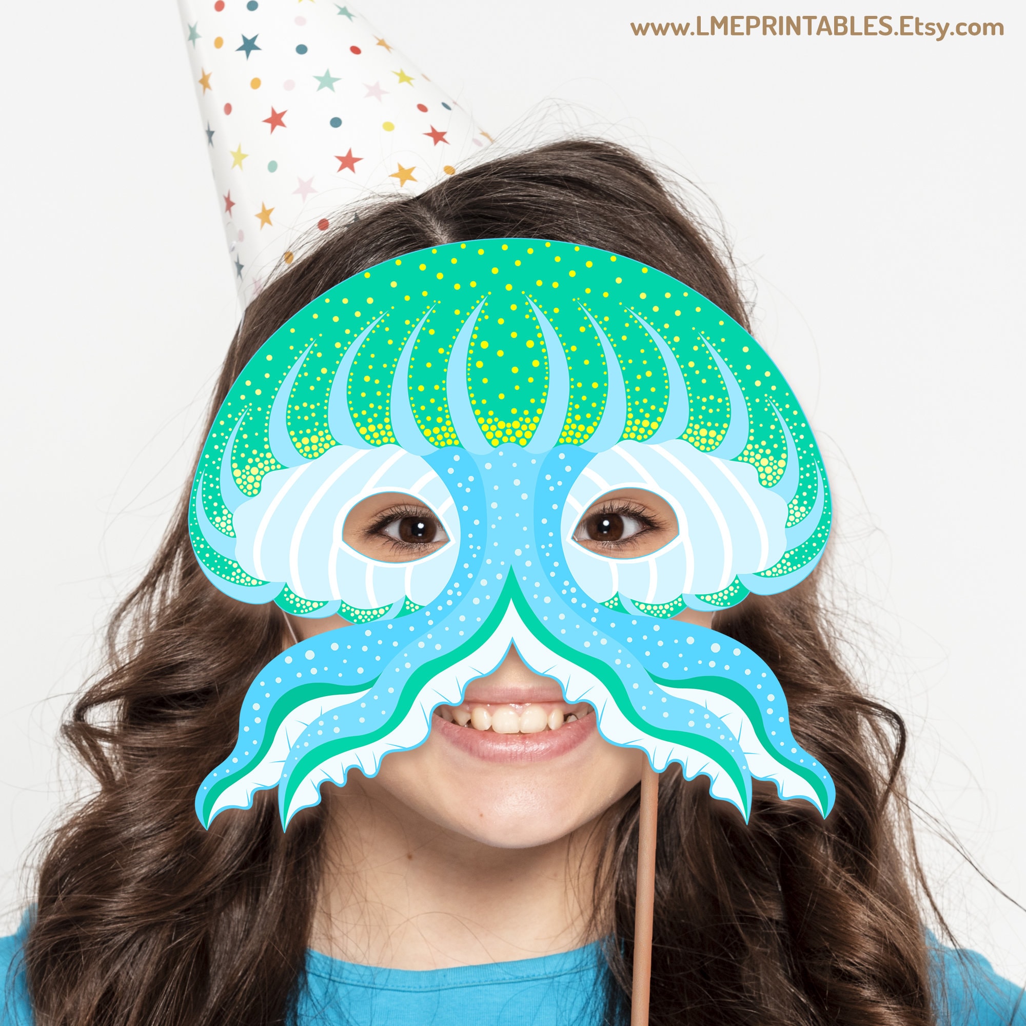 Jellyfish Printable Mask Medusa Halloween Costume Sea Life Monster ...