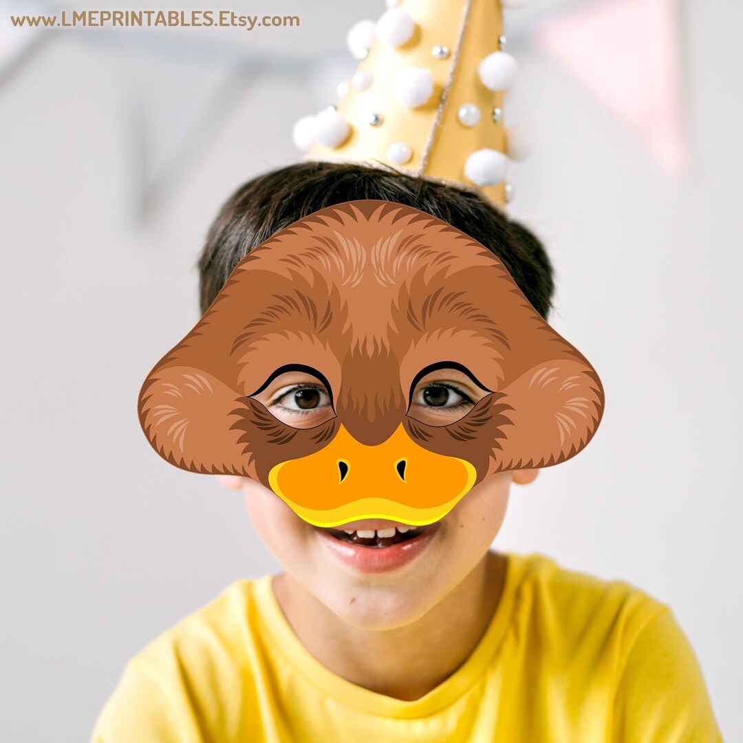 Duck Mask Printable Carnival Costume Mallard Duck Brown Bird Easter ...