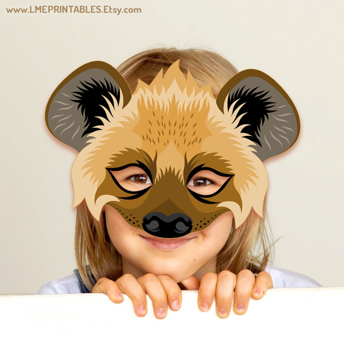 Hyena Mask Printable Animal Masks Halloween Costume Safari - Etsy Australia