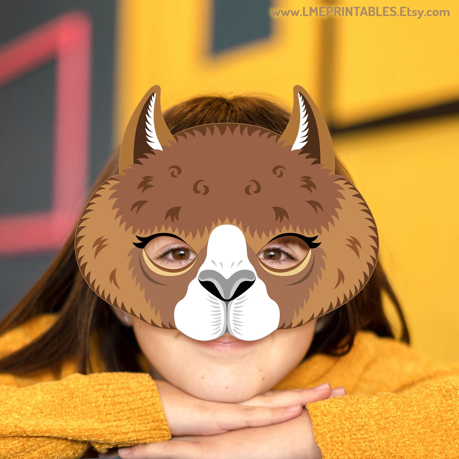 Alpaca Printable Mask Costume Llama Camel Peru Dromedary Animal ...