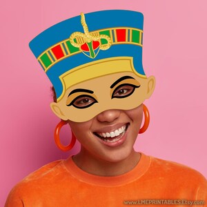Nefertiti Mask Printable Egyptian Queen Costume Ancient Egypt School ...