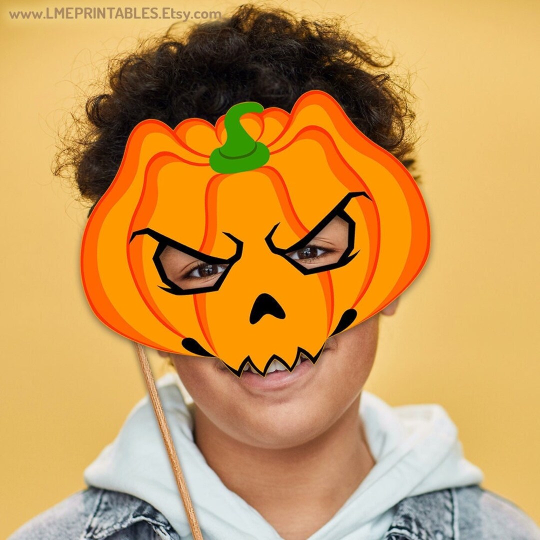 Pumpkin Mask Printable Halloween Costume Party PDF Skeleton - Etsy